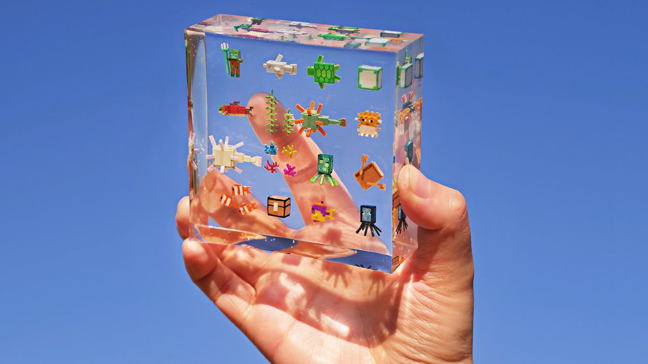 Making a Minecraft Clear Ocean Block - clay ASMR - Minecraft videos