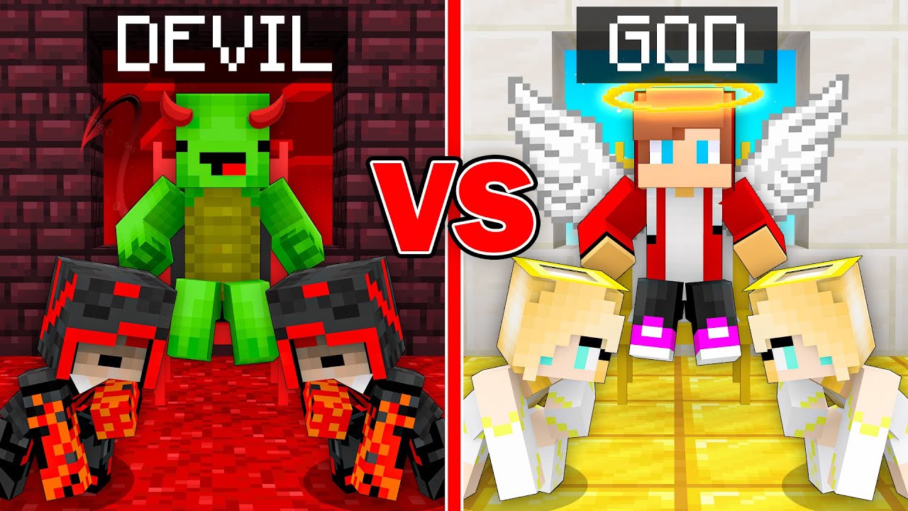 Mikey DEVIL vs JJ GOD Survival Battle in Minecraft (Maizen) - Minecraft ...