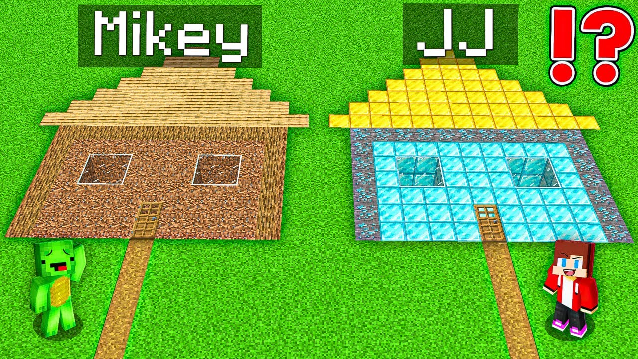 Mikey POOR vs JJ RICH UNDERGROUND HOUSE Battle in Minecraft Challenge - Maizen JJ and Mikey ...