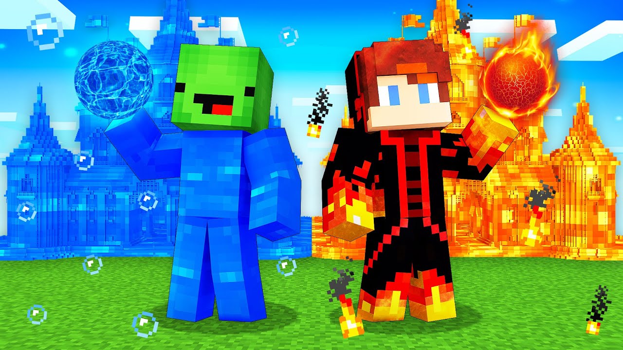 Mikey WATER King vs JJ LAVA King Survival Battle in Minecraft (Maizen) - Minecraft videos