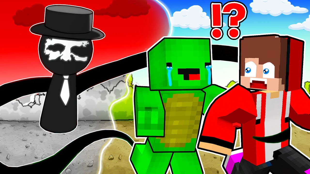 Mikey and JJ CURSED by SPRUNKI BLACK in Minecraft - Maizen Journey - Minecraft videos