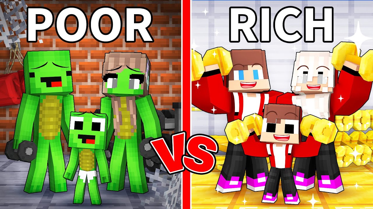 Mikey's Family POOR vs JJ's Family RICH Gym Survival Battle in Minecraft (Maizen) - Minecraft videos