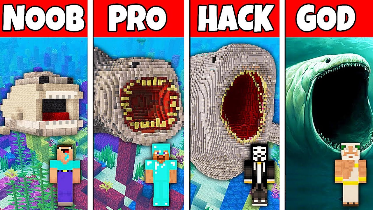 Minecraft Battle: NOOB vs PRO vs HACKER vs GOD! BLOOP STATUE BUILD CHALLENGE in Minecraft ...