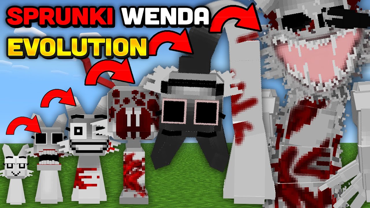 Minecraft But I Evolve SPRUNKI WENDA PHASE 1-9 - Minecraft videos