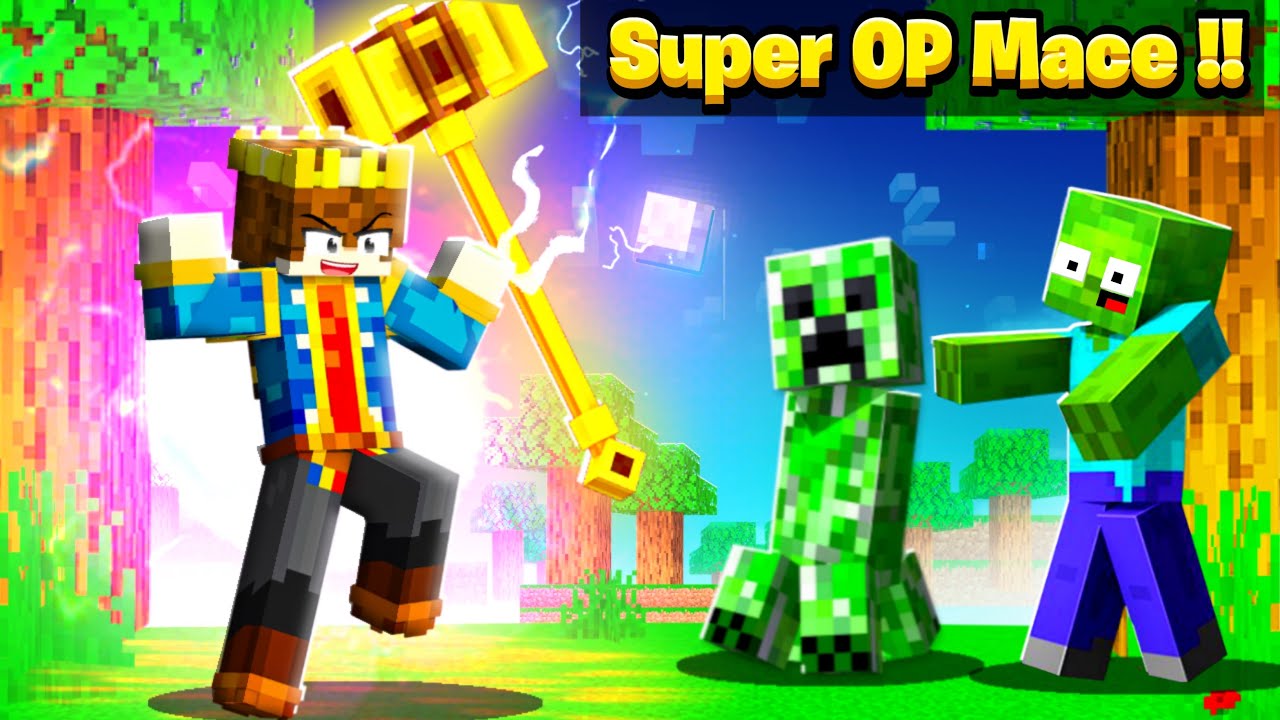 Minecraft But You Get SUPER OP MACE !! - Minecraft videos