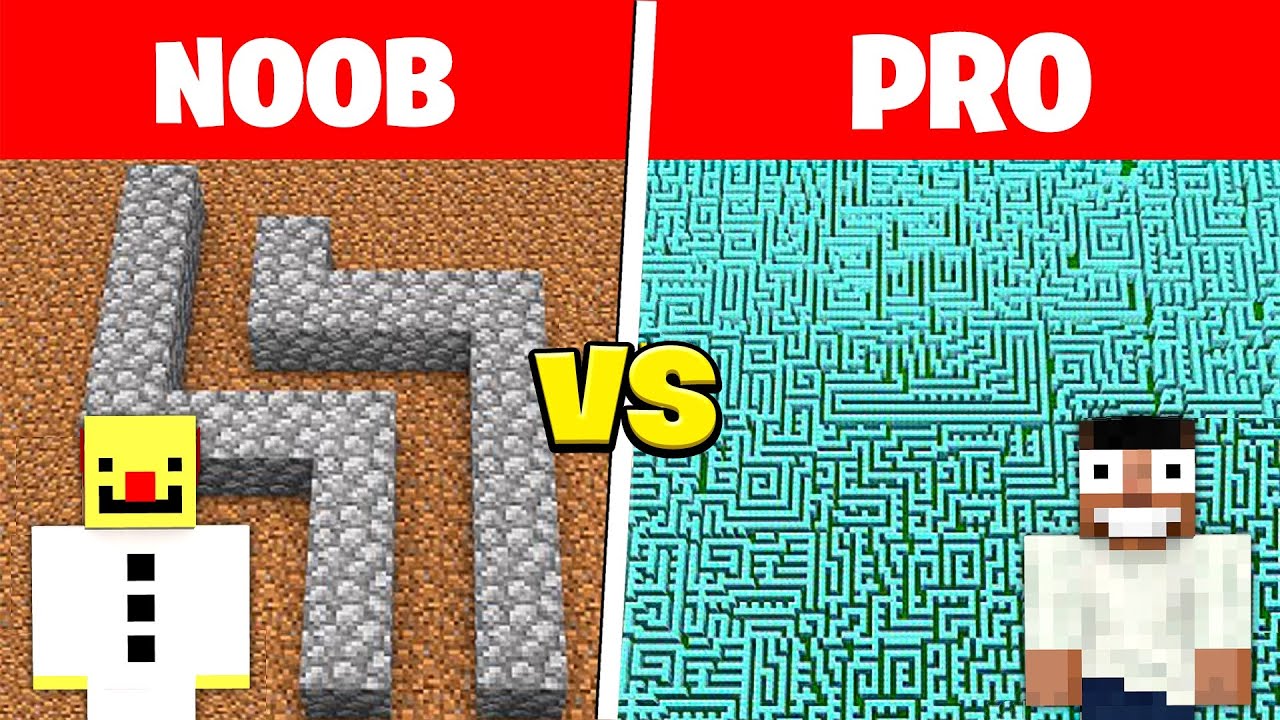Minecraft, NOOB Vs PRO Infinite Maze Challenge In Minecraft ...