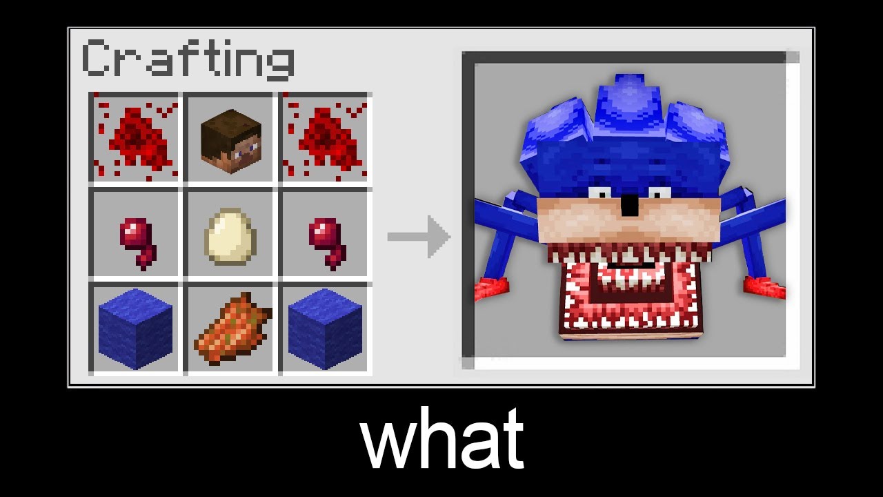 Minecraft wait what meme part 585 (CRAFTING SHIN SONIC TAPES ...