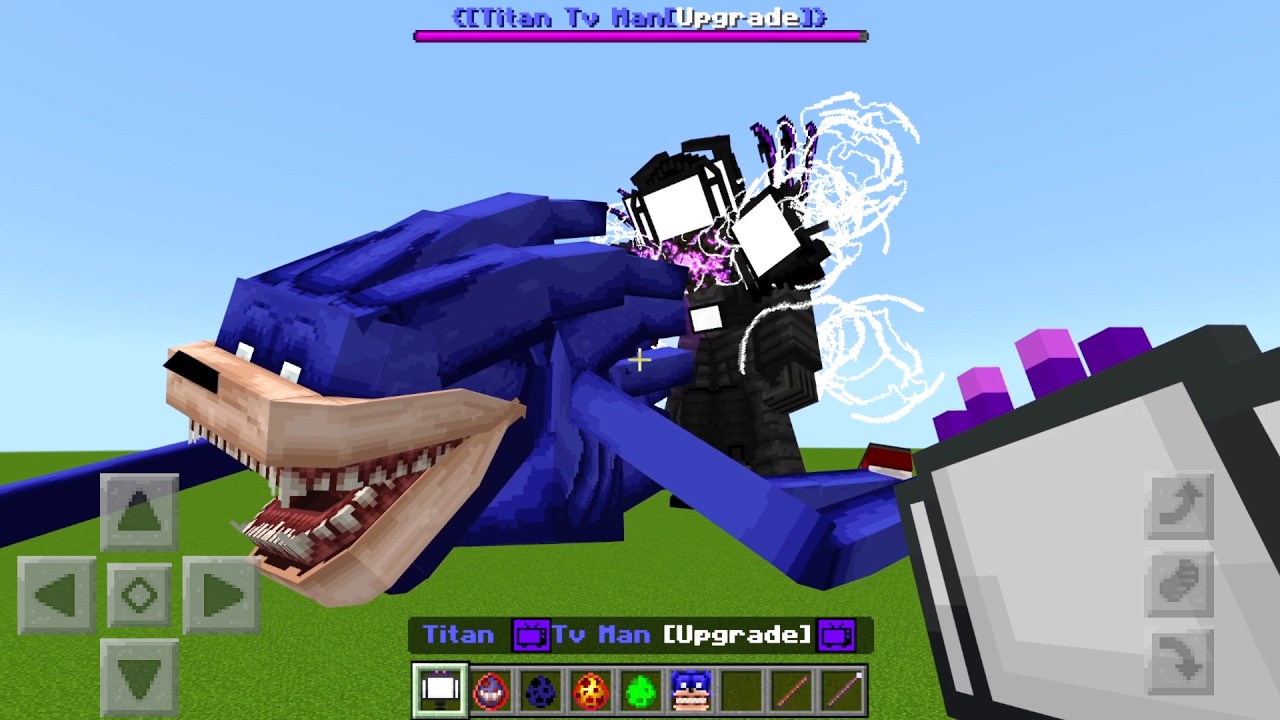 NEW Shin Sonic vs TITAN TV MAN Mod ADDON UPDATE in MINECRAFT PE ...