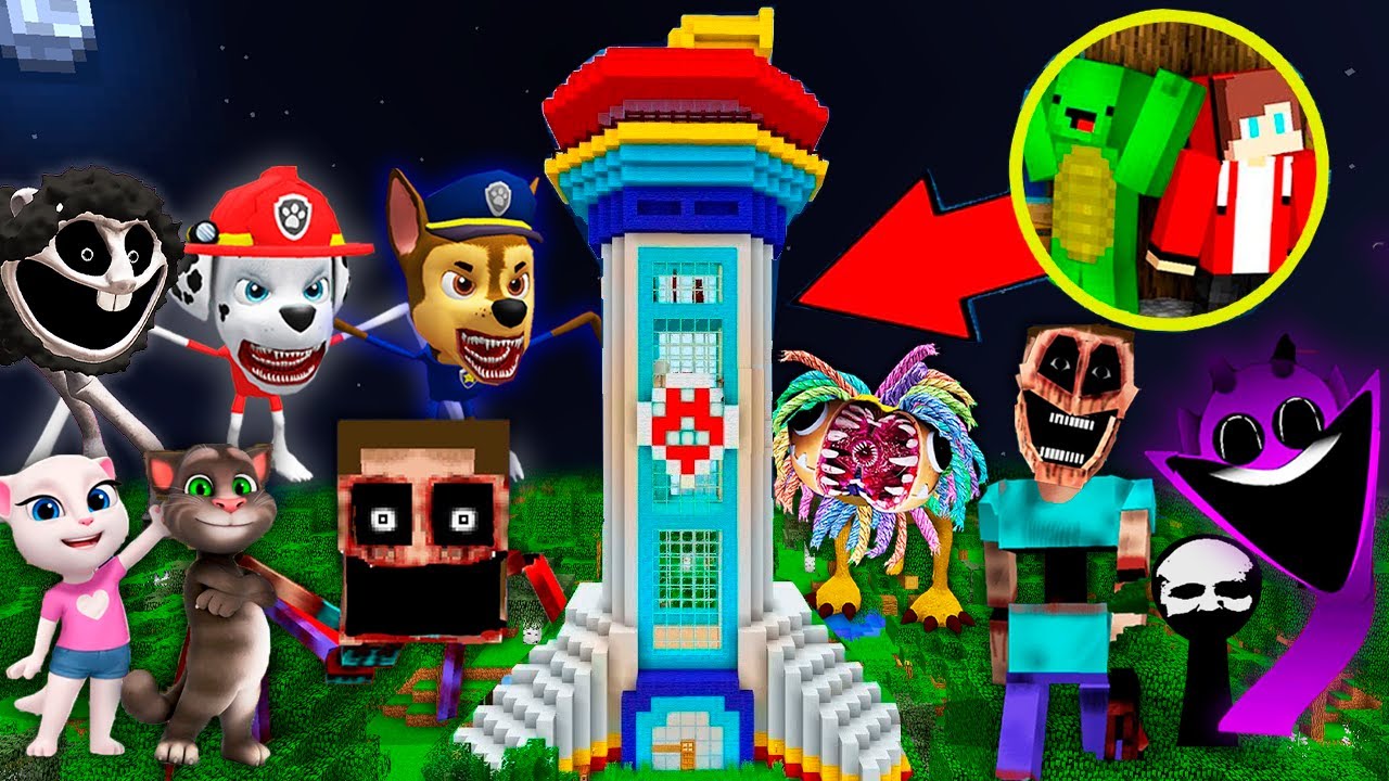 Scary Mimics , Yarnaby , Talking Tom , THE CHASE TAPES vs Security House Minecraft JJ and Mikey ...