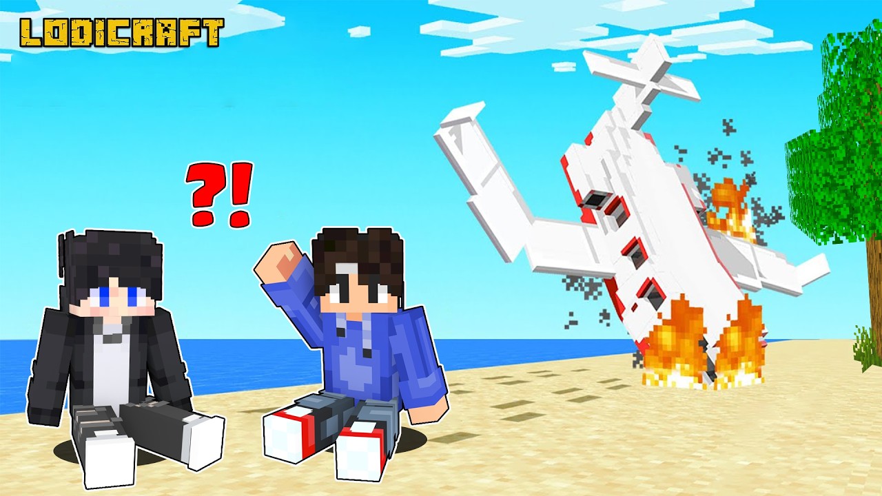 Survive 24HRS AIRPLANE CRASH in Minecraft - Minecraft videos