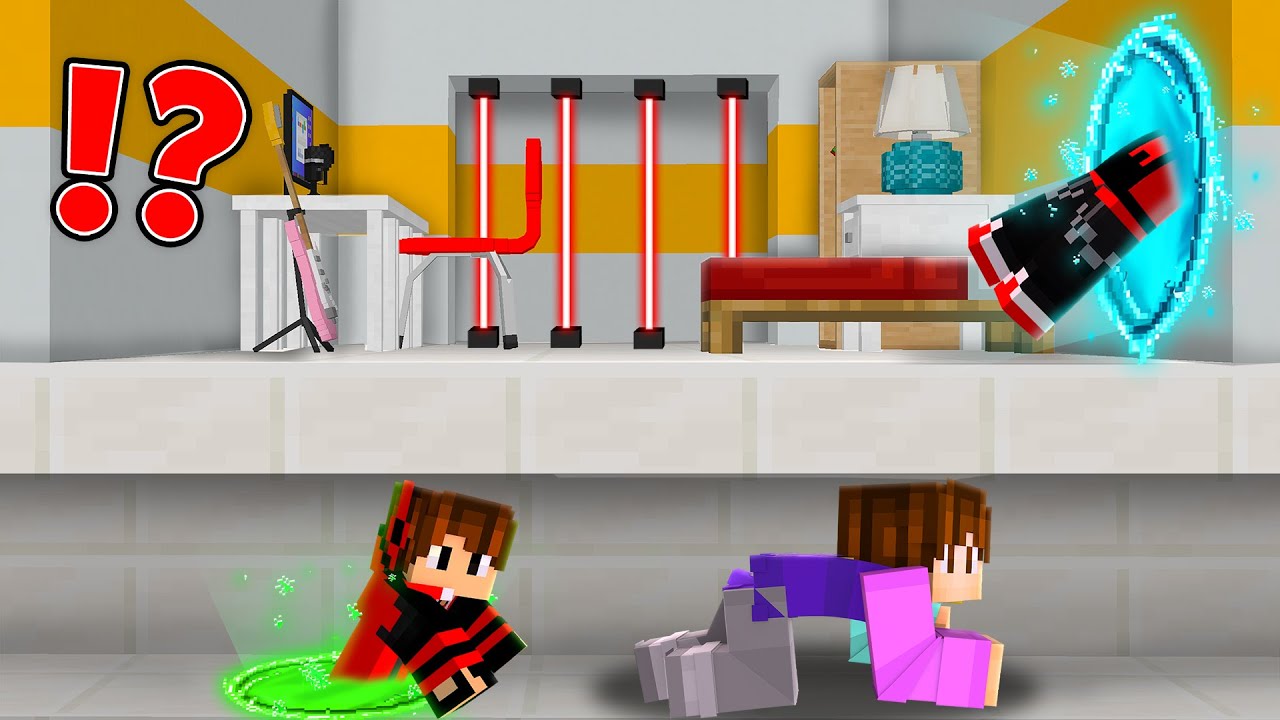 Using DORAEMON Portal Gun to ESCAPE JAIL in Minecraft !!! - Minecraft ...