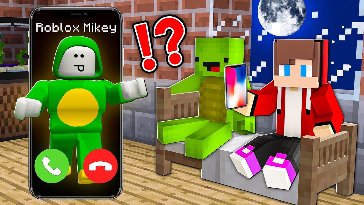 Why Creepy ROBLOX MIKEY CALLING to JJ and MIKEY at Night? - Minecraft Maizen - Minecraft videos