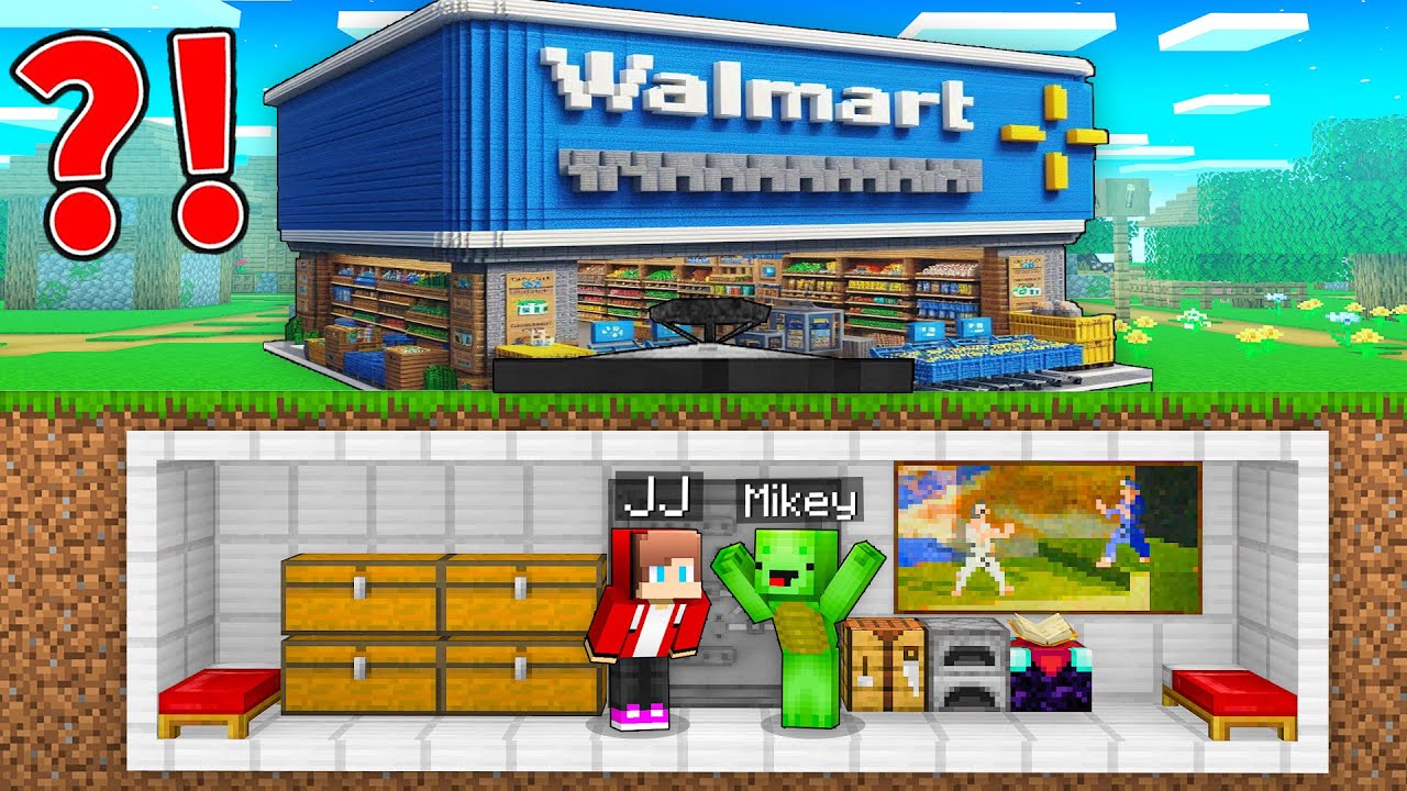 Why Mikey and JJ Build BUNKER Under WALMART in Minecraft ? (Maizen ...