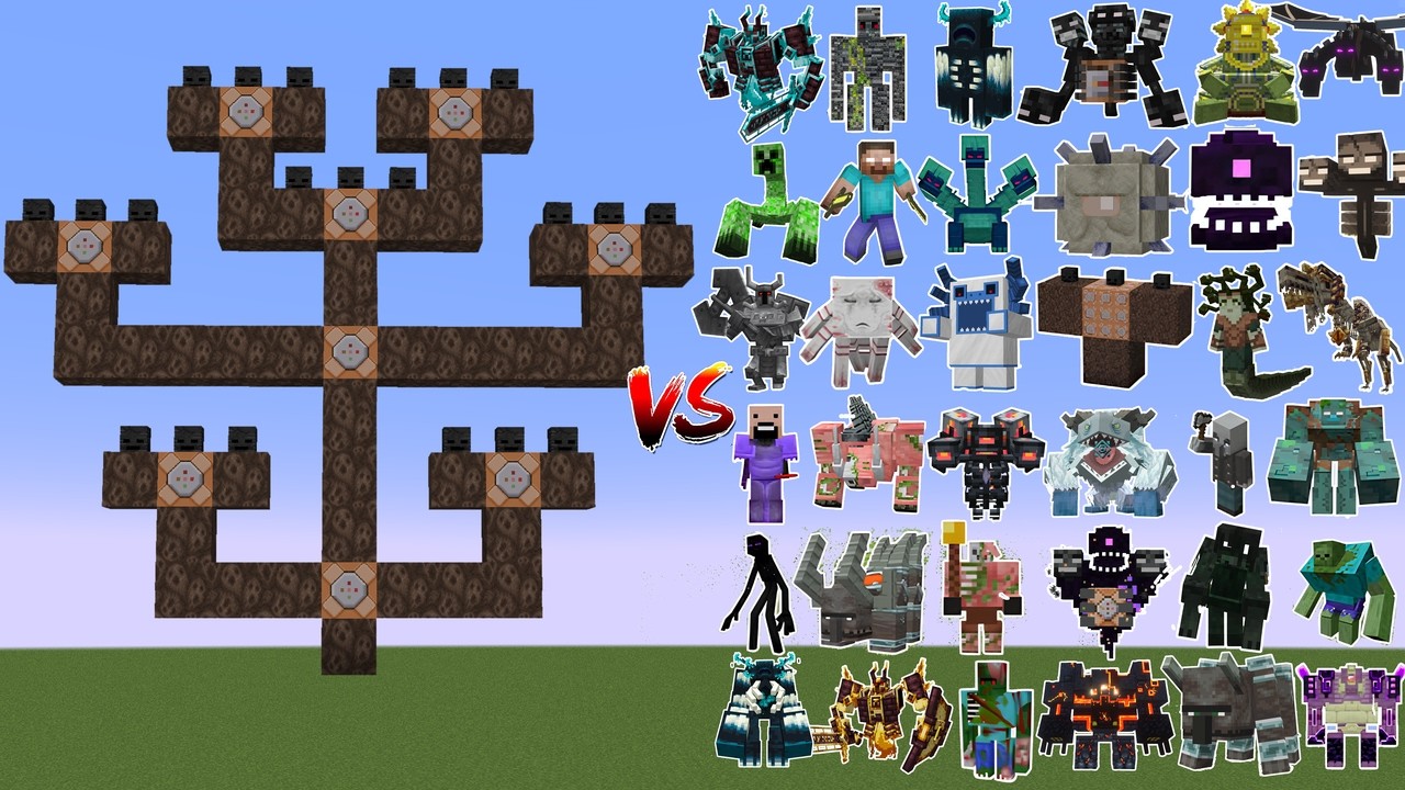 Wither Storm vs All Minecraft Bosses - Minecraft Mob Battle - Minecraft videos