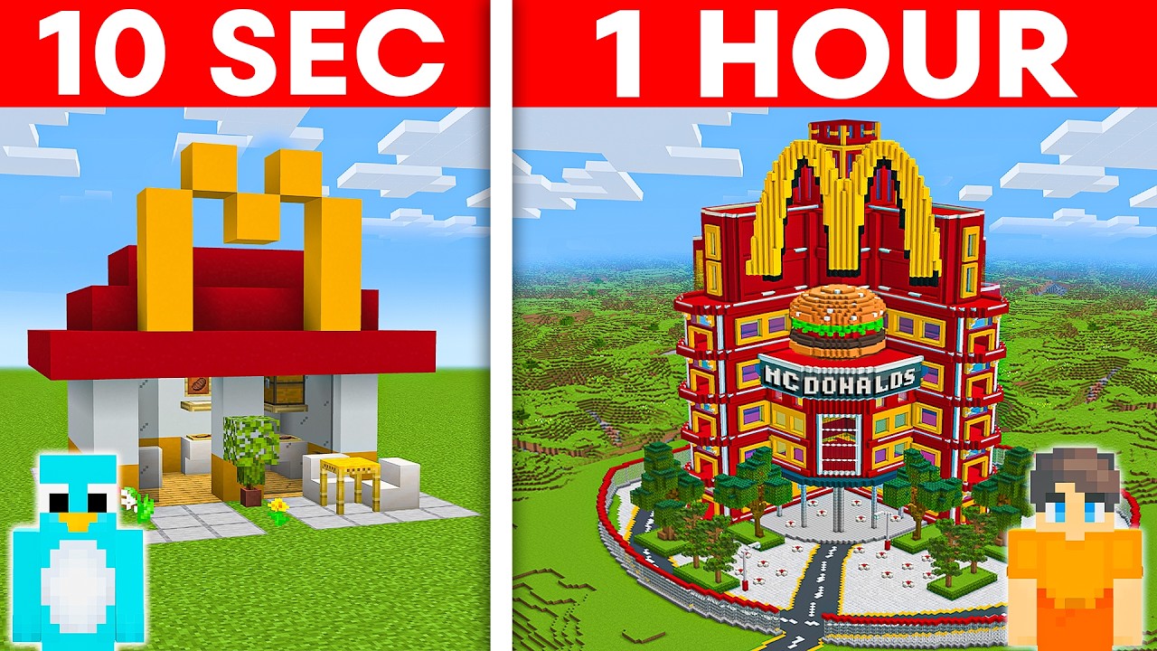 10 Seconds vs 1 Hour - Modern McDonalds Build Challenge in Minecraft ...