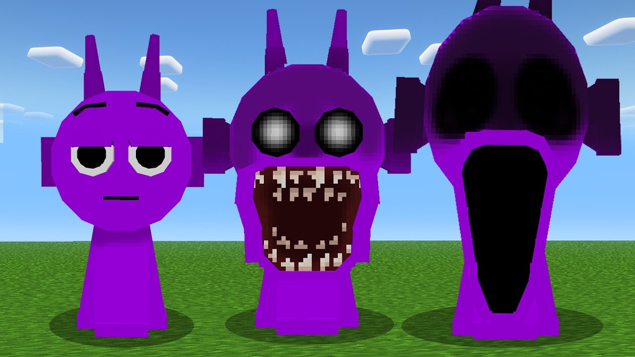 All Durple Sprunki Phase 1-9 Addon in Minecraft - Minecraft videos