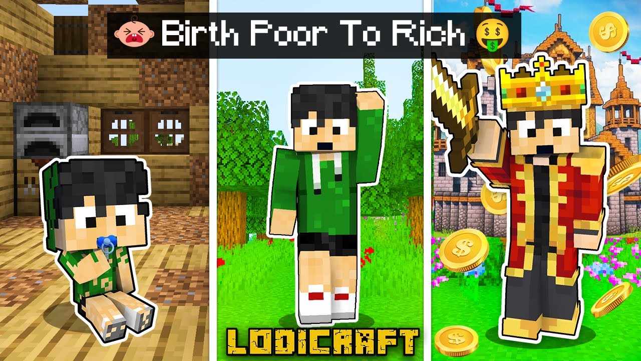 Birth POOR to RICH in MINECRAFT (Tagalog) - Minecraft videos