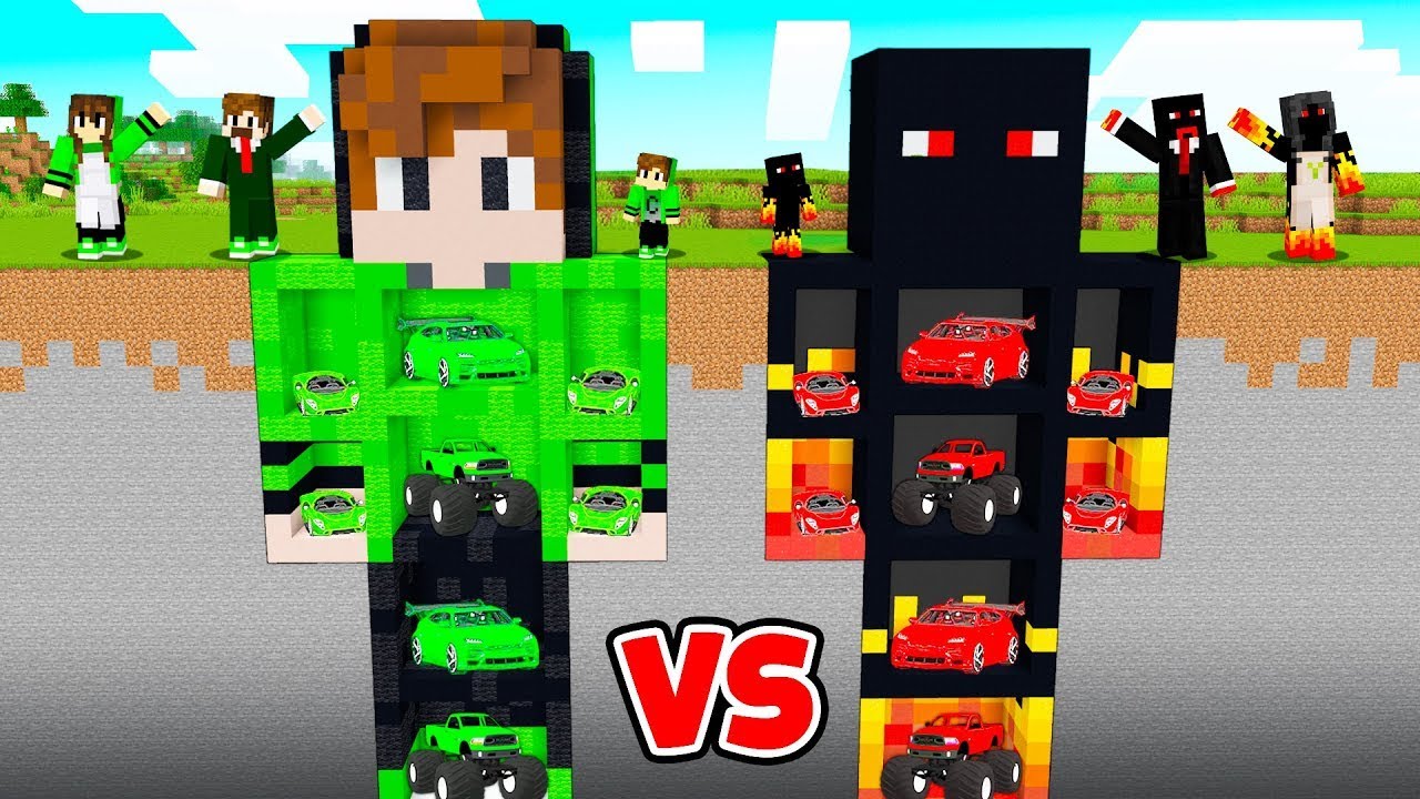 Cadres POOR vs ATHOS RICH BASE WITH CARS Battle in Minecraft ...