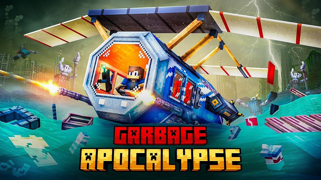 I SURVIVED ON A JET CAN IN A GARBAGE OCEAN IN MINECRAFT! - Minecraft videos