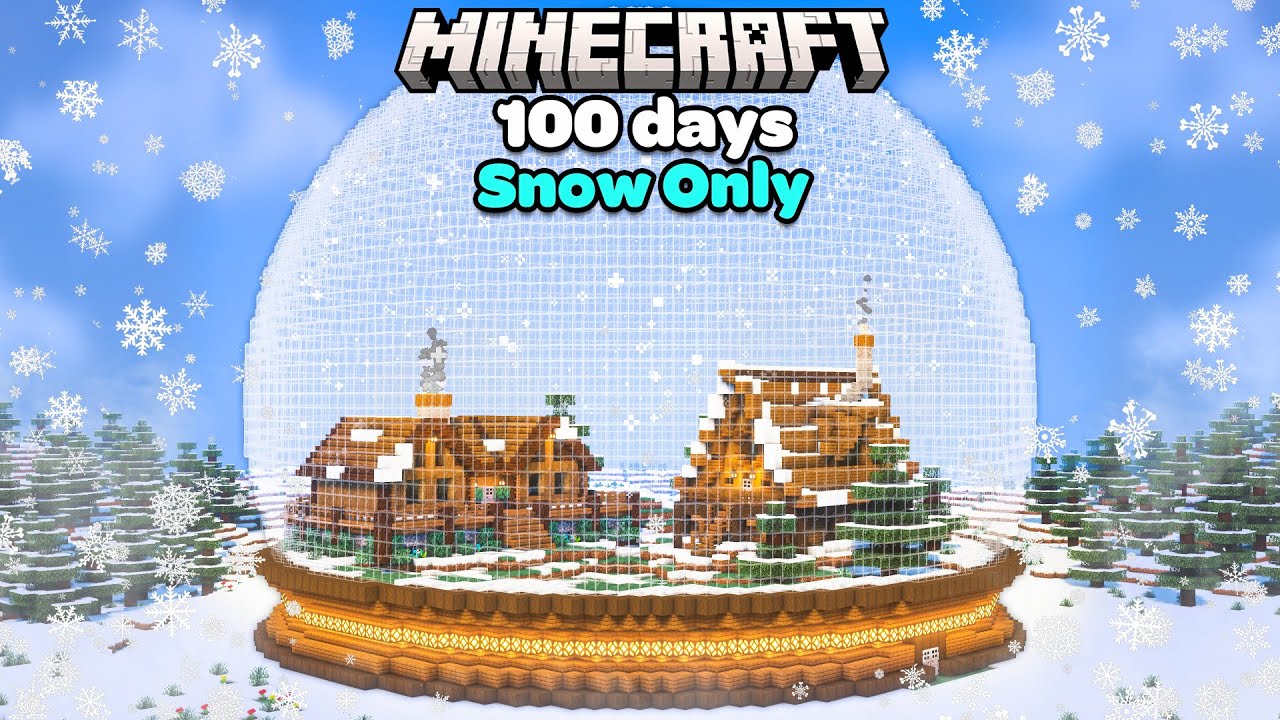 I Spent 100 Days in a Snow Only World in Minecraft - Minecraft videos