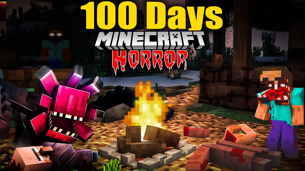 I Survive 100 Days In REAL LIFE Horror Minecraft World? - Minecraft videos