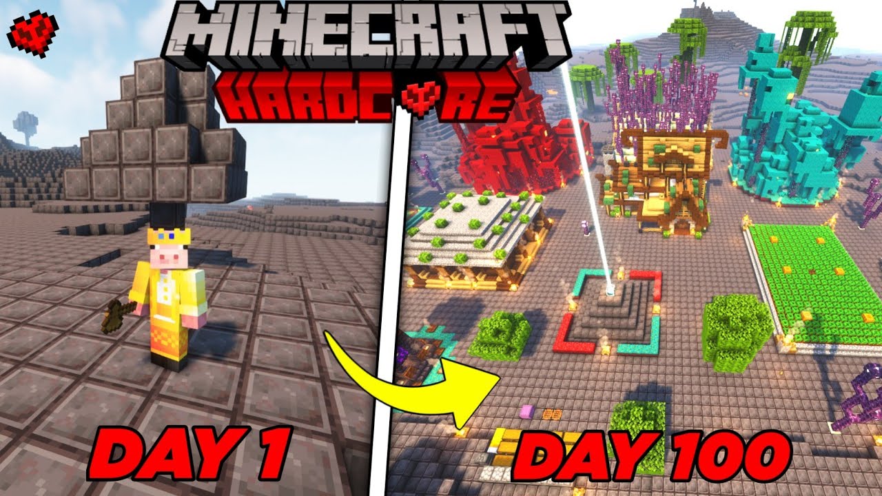 I Survived 100 Days Natherite Only World In Minecraft (Hindi ...