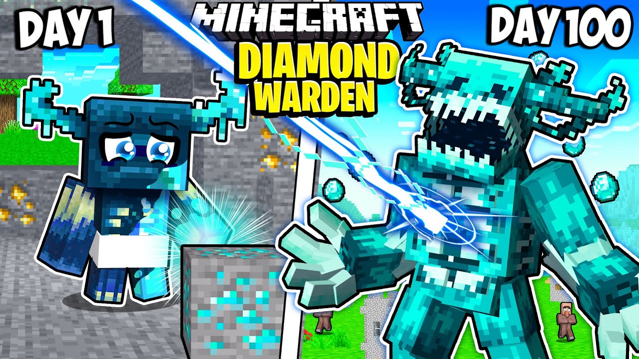 I Survived 100 Days as a DIAMOND WARDEN in Minecraft - Minecraft videos