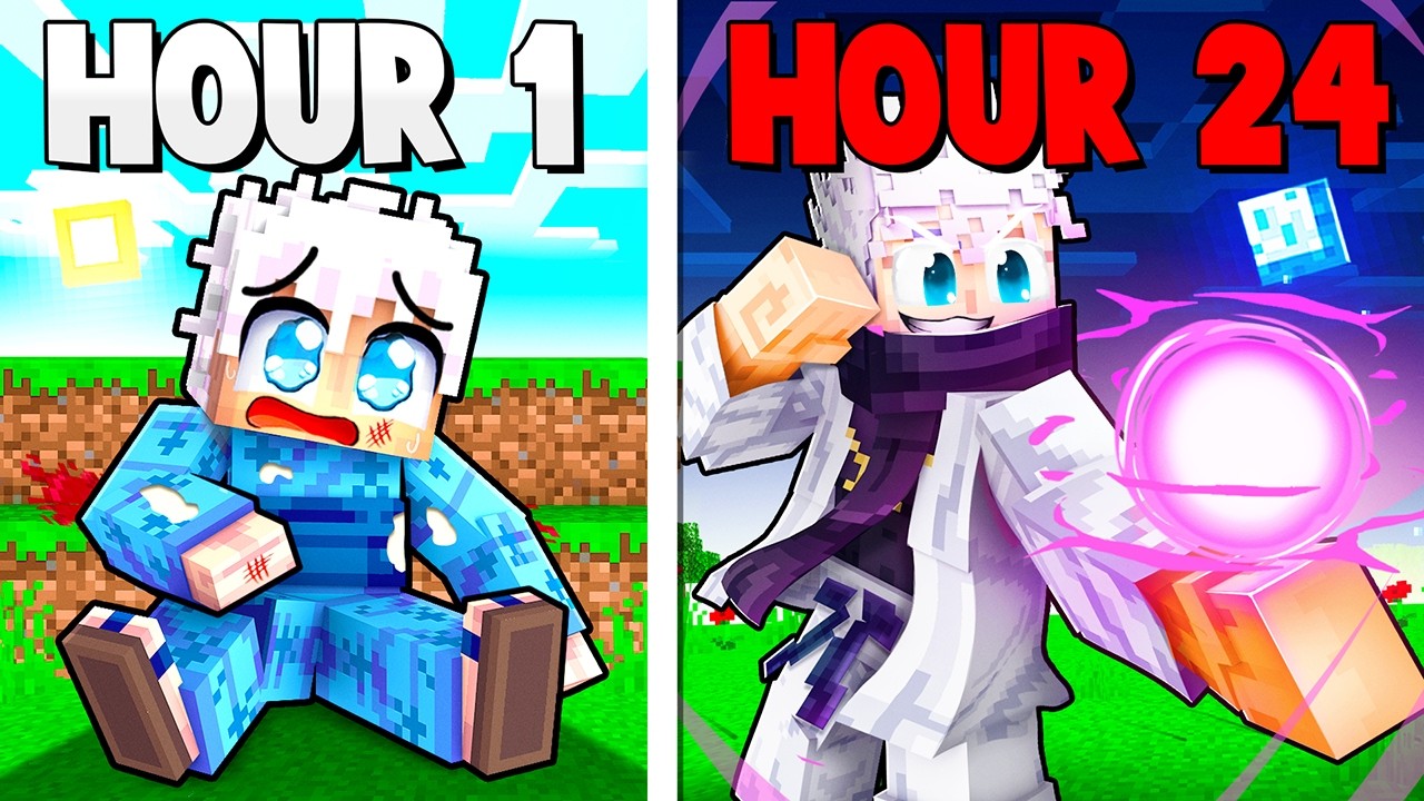I Survived 24 Hours as GOJO in Jujutsu Kaisen Minecraft - Minecraft videos