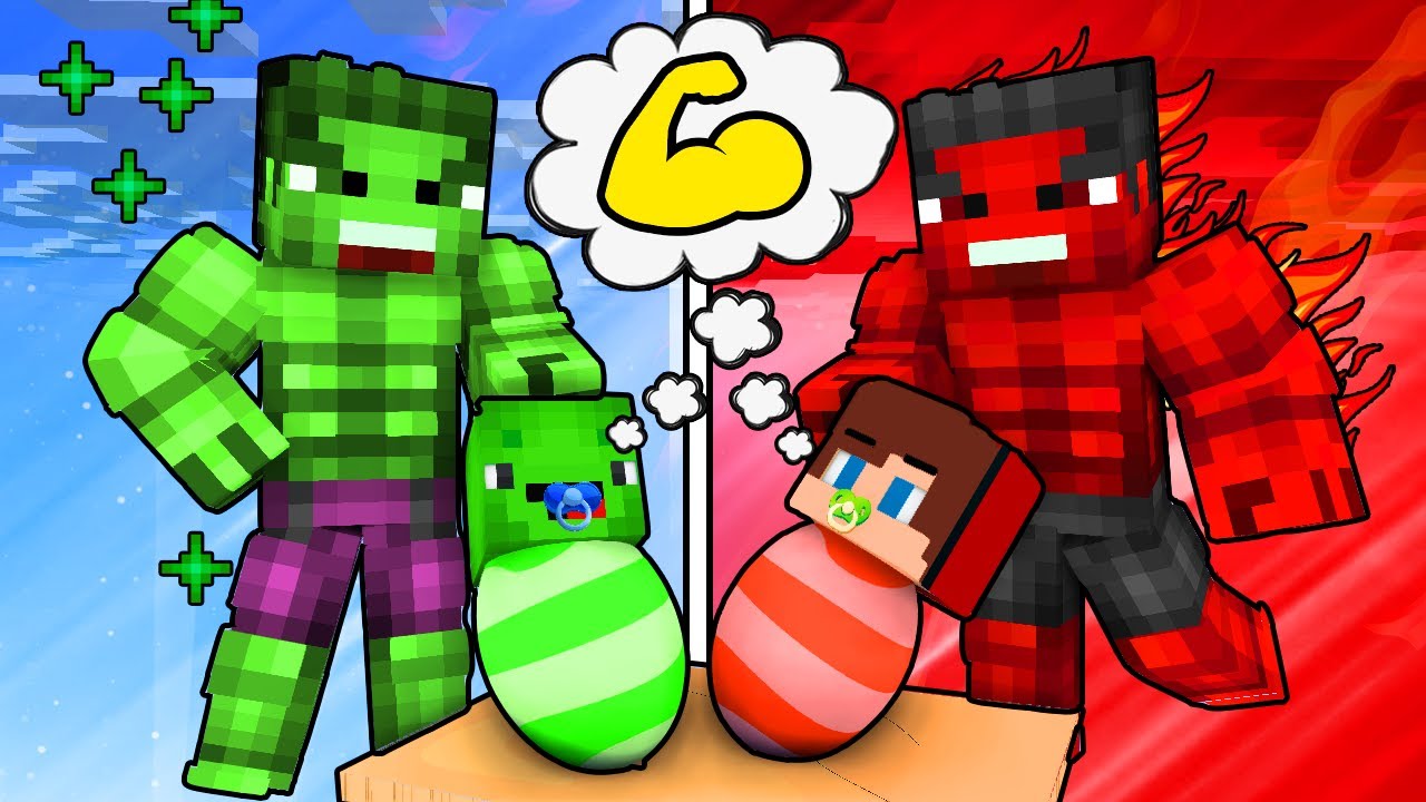 JJ Hulk vs Mikey Red Hulk Choose SuperHero Life Cycle - Maizen Minecraft Animation - Minecraft ...