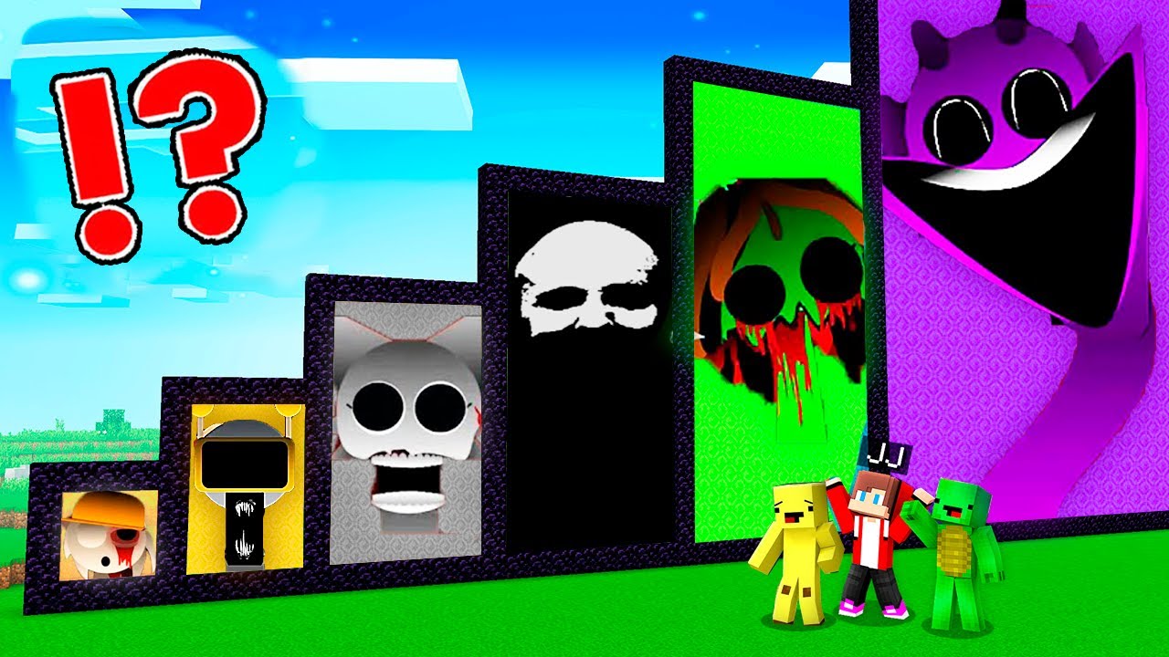 JJ and Mikey found ALL Incredibox Sprunki Phase 4 portals in minecraft ! Maizen - Minecraft videos