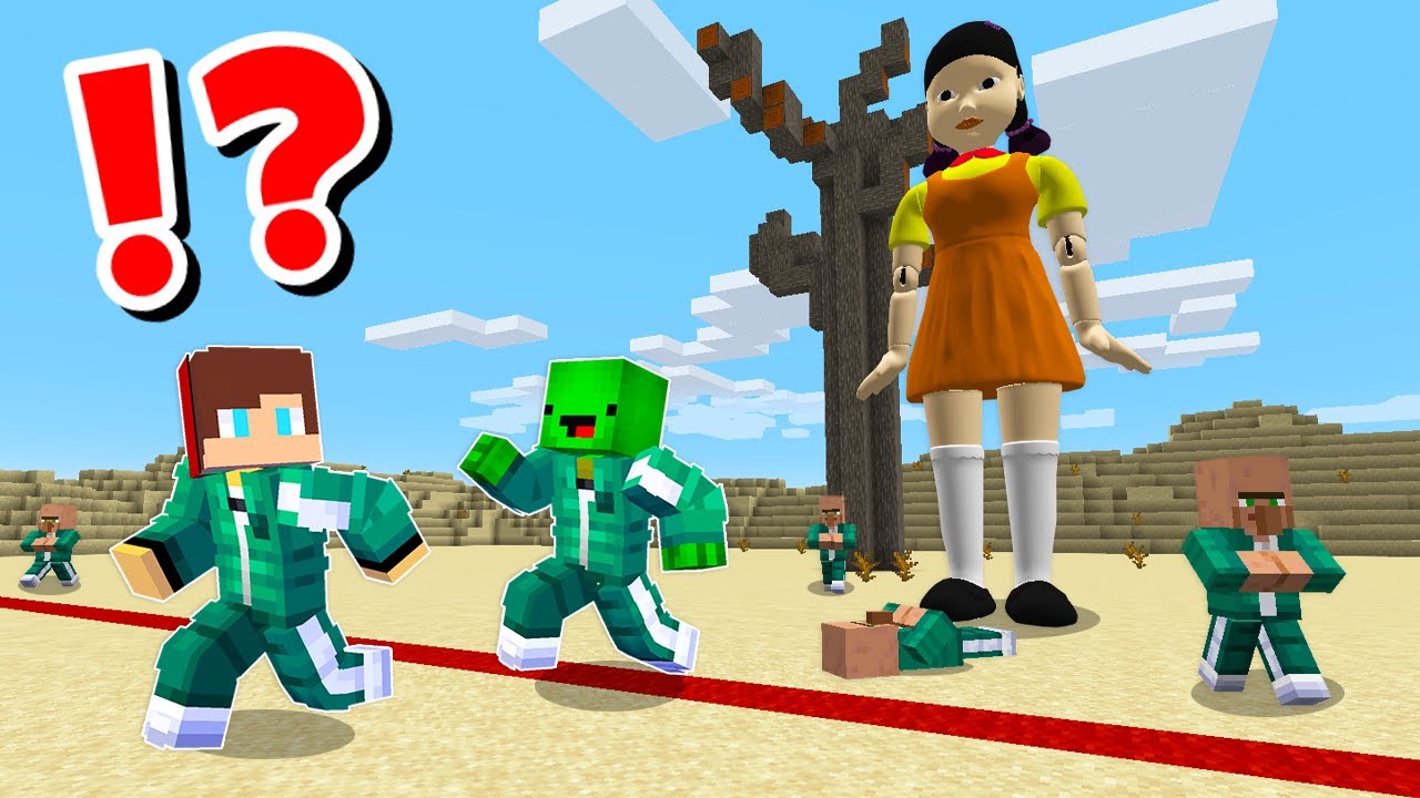 JJ and Mikey in SQUID GAME Roblox CHALLENGE in Minecraft / Maizen Minecraft - Minecraft videos
