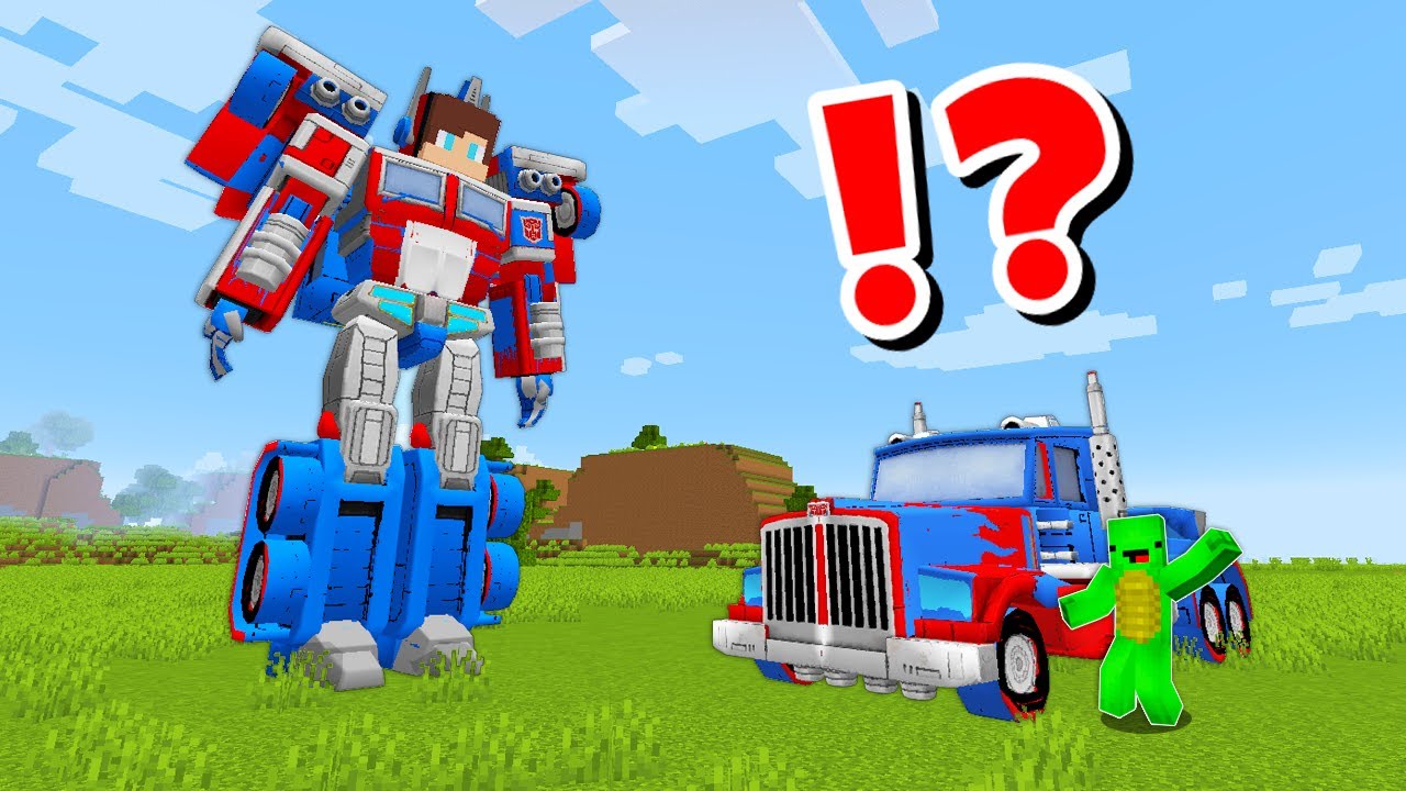 JJ and Mikey in TRANSFORMERS CHALLENGE in Minecraft / Maizen Minecraft ...
