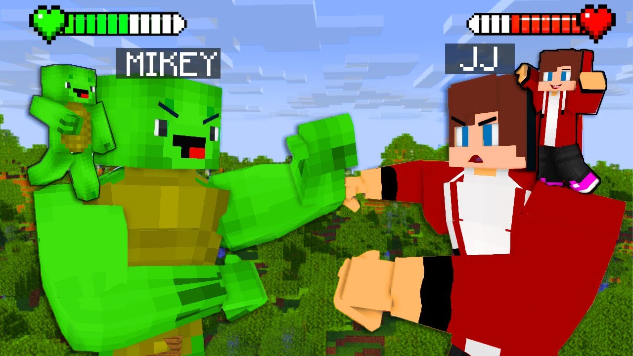 JJ vs Mikey Giant Titan Fight Battle - Maizen Minecraft Animation - Minecraft videos