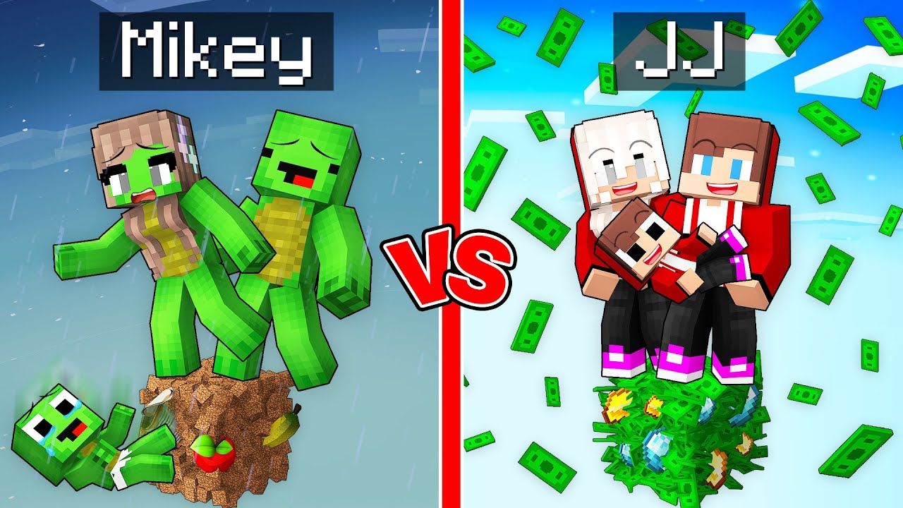 Mikey POOR vs JJ RICH One Family Block Battle in Minecraft (Maizen) - Minecraft videos
