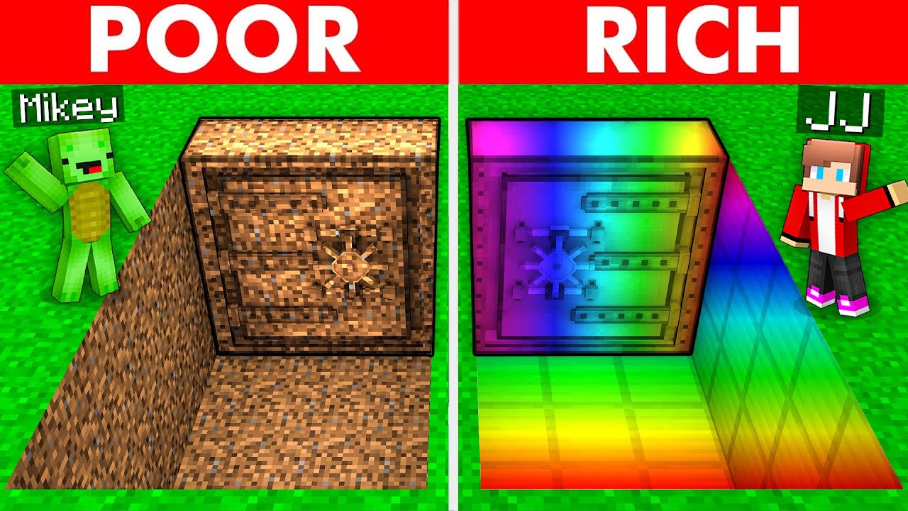 Mikey POOR vs JJ RICH Secret Bunker Survival Battle in Minecraft (Maizen) - Minecraft videos