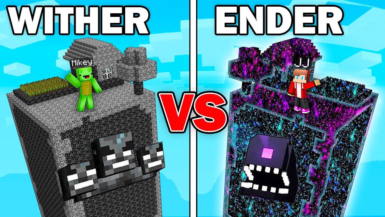 Mikey WITHER vs JJ ENDER STORM Chunk Survival Battle in Minecraft ! - Maizen - Minecraft videos