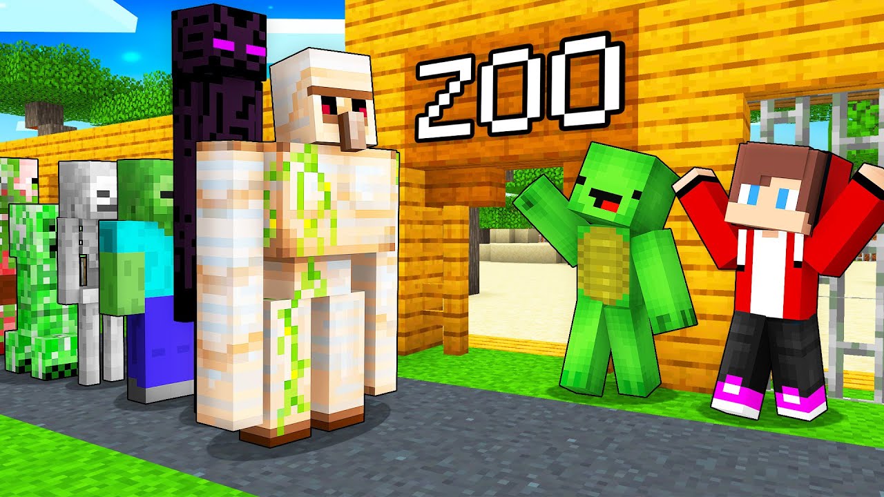 Mikey and JJ Opened a Mob ZOO in Minecraft! (Maizen) - Minecraft videos