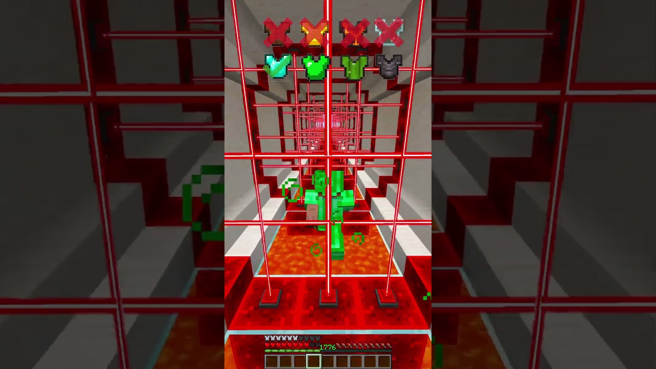 Minecraft Armors Face the Laser Tunnel Challenge! - Minecraft videos