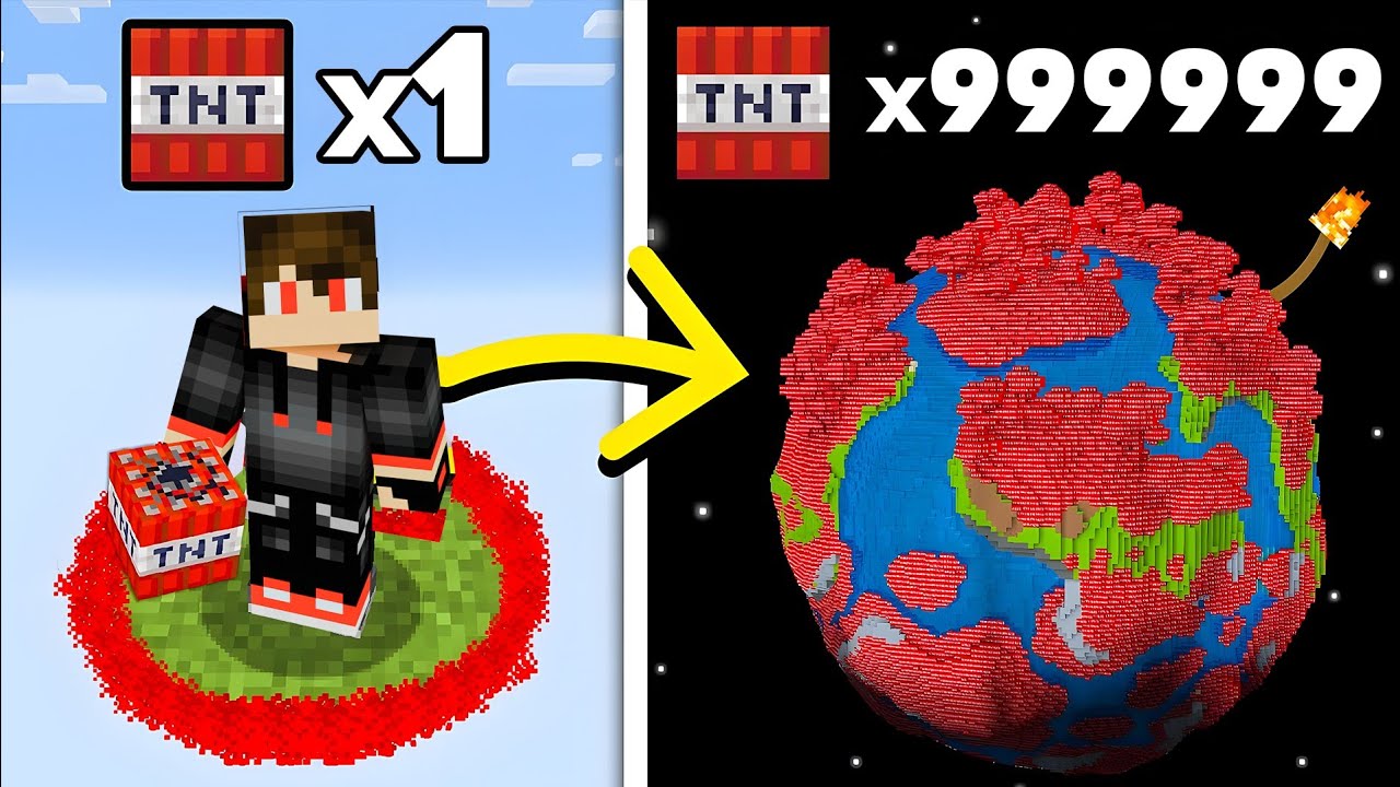 Minecraft, But TNT = World Size - Minecraft videos