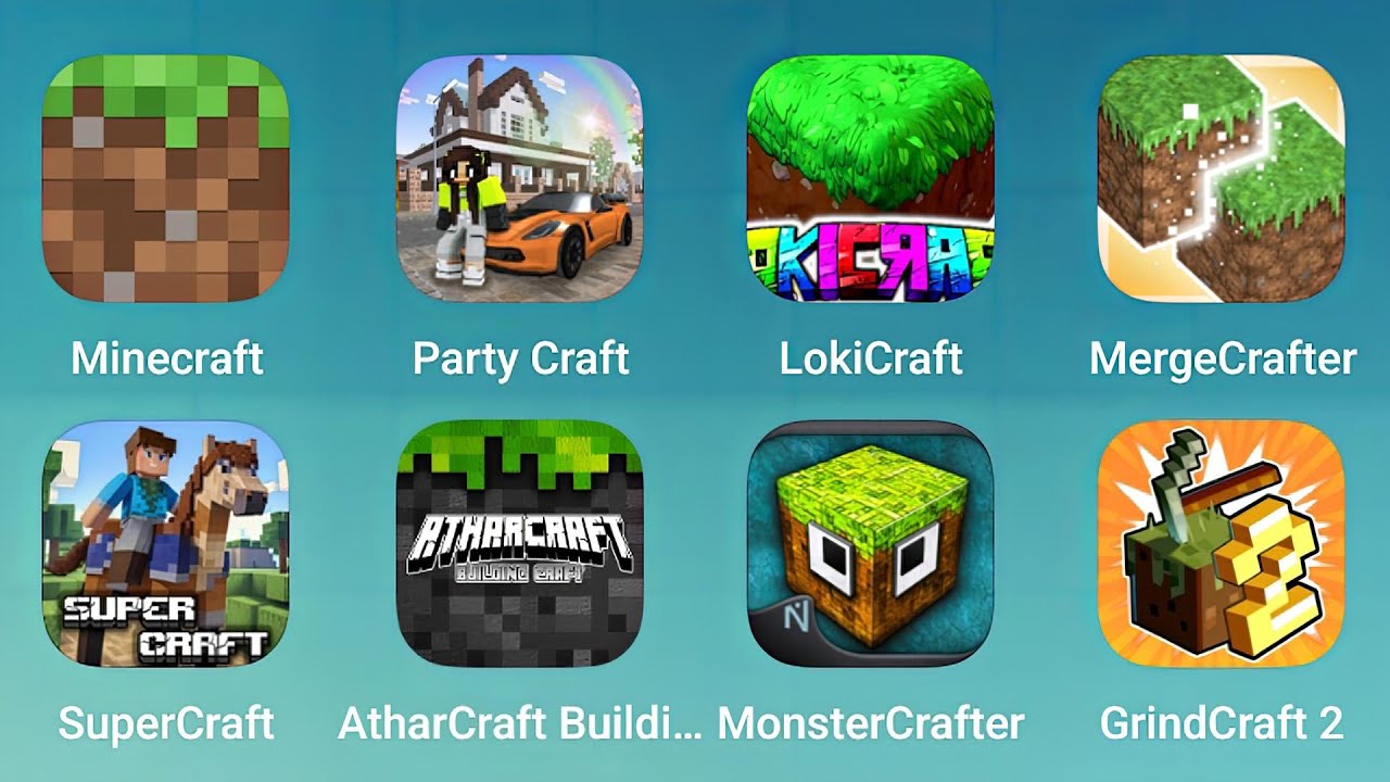 Minecraft, Party Craft, Lokicraft, MergeCrafter, SuperCraft, AtharCraft ...
