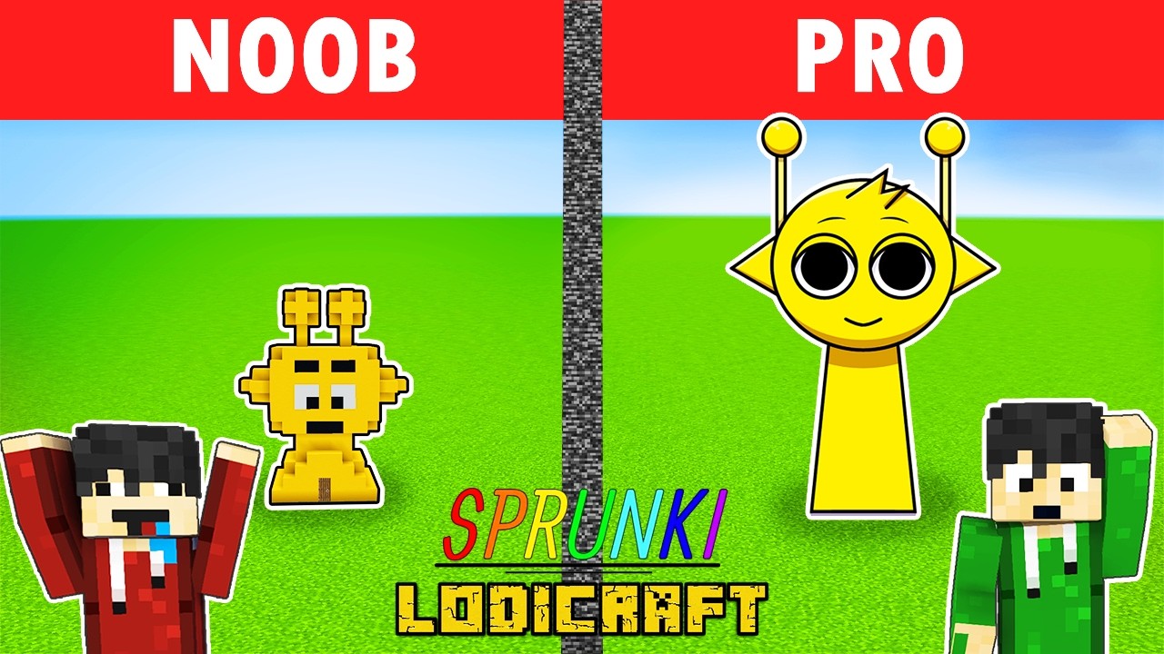 NOOB VS PRO: SPRUNKI HOUSE BUILD CHALLENGE MINECRAFT (Tagalog ...
