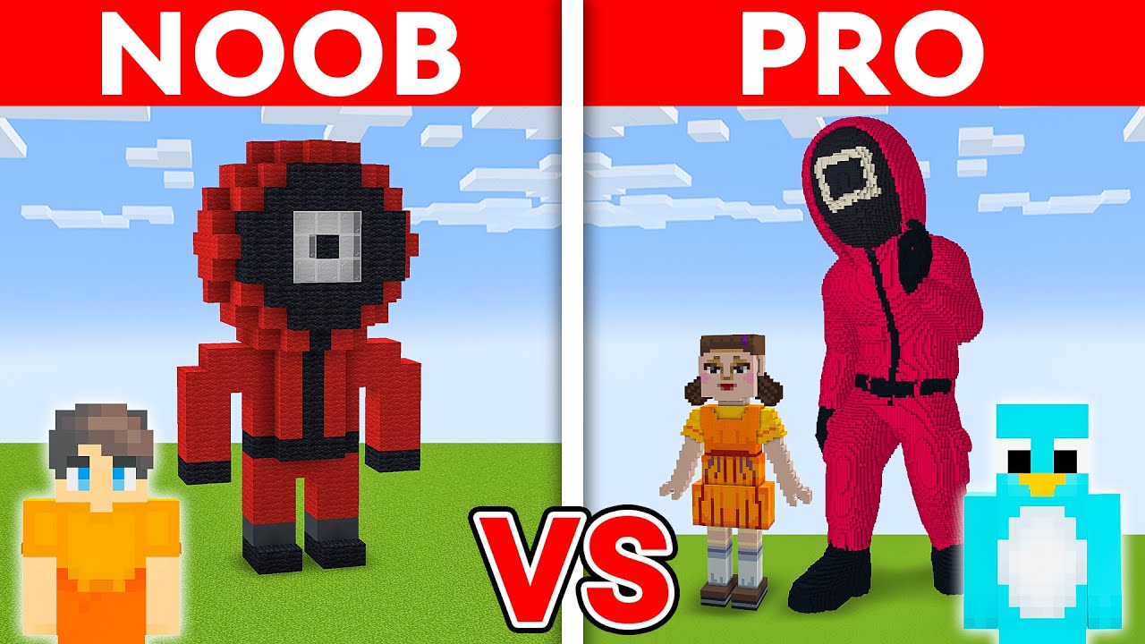 NOOB vs PRO: SQUID GAME House Build Challenge in Minecraft - Minecraft ...