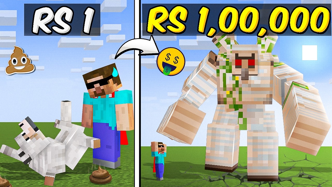 Rs1 vs Rs1,00,000 Giant Mob Build Battle in Minecraft - Minecraft videos