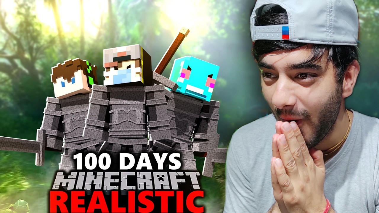 SURVIVING 100 DAYS in Realistic Minecraft World [ft. Friends] - Minecraft videos