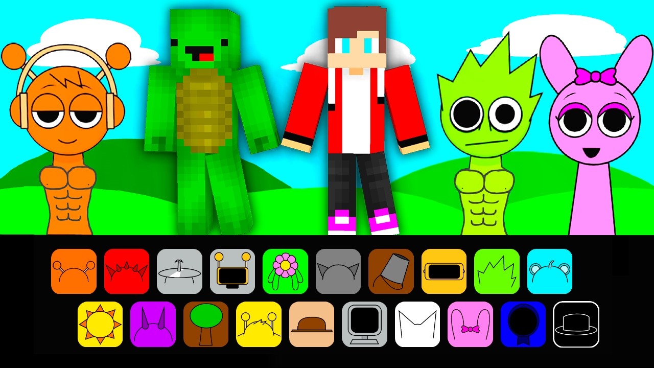 Sprunki JJ and Mikey Minecraft MOD Sinner Edition MAIZEN : In Minecraft Animation - Minecraft videos