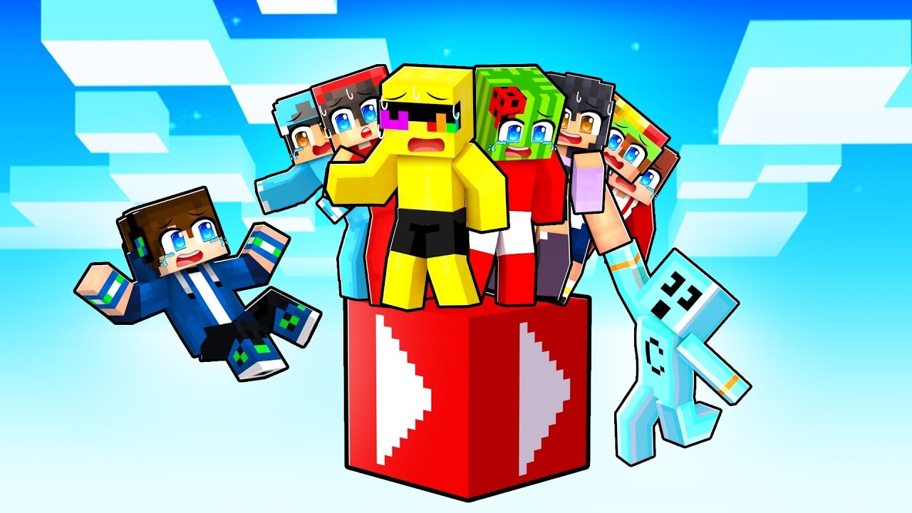 Stuck On ONE YOUTUBE BLOCK in Minecraft! - Minecraft videos