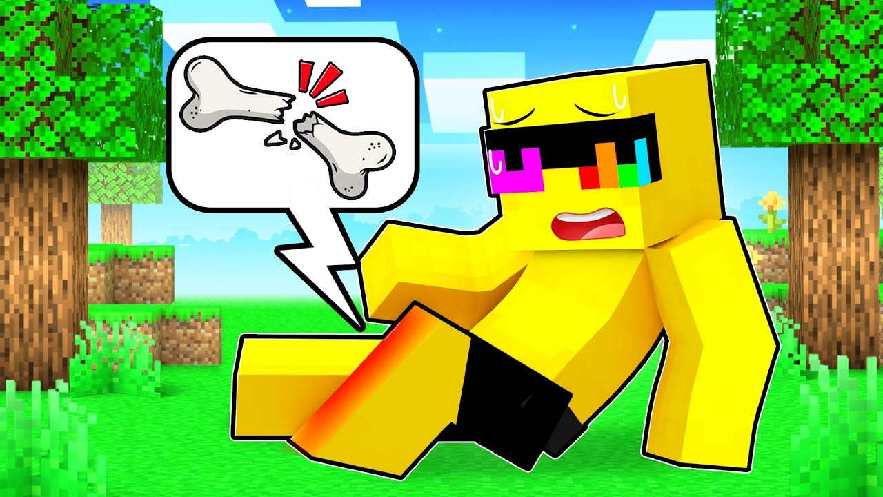 Sunny BROKE HIS LEG in Minecraft! - Minecraft videos