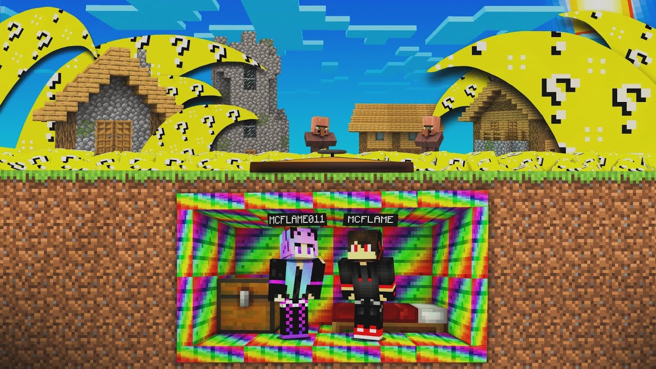 We Created Bunker to Survive LUCKY BLOCK TSUNAMI in Minecraft ...