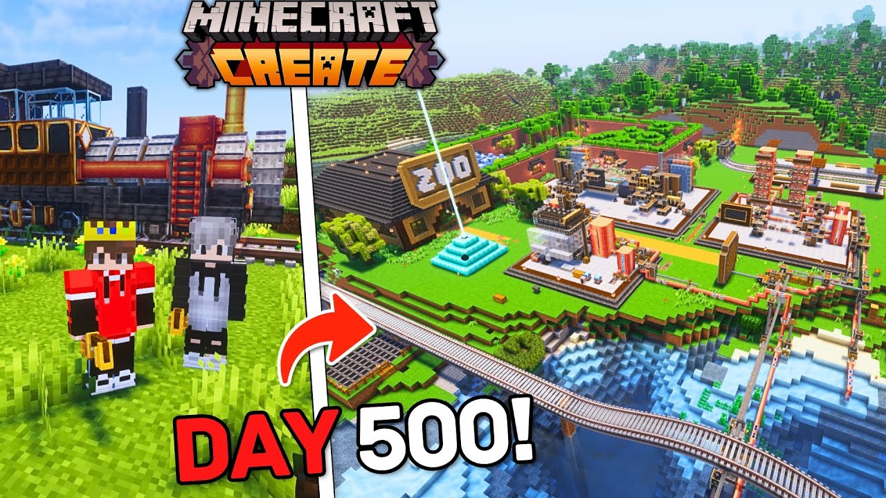 We Survive 500 Days in Minecraft Create Mod (Hindi) - Minecraft videos