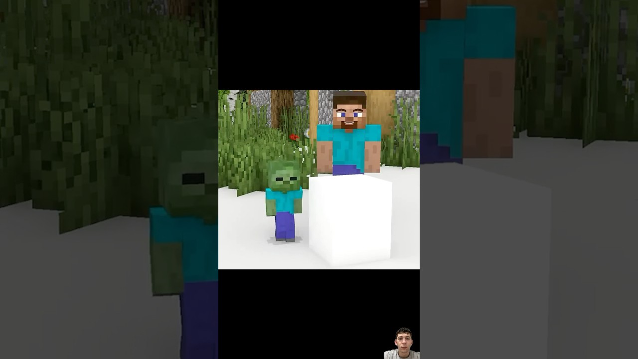 Zombie Girl, Zombie Boy, and Herobrine Whose snowman is more beautiful ...